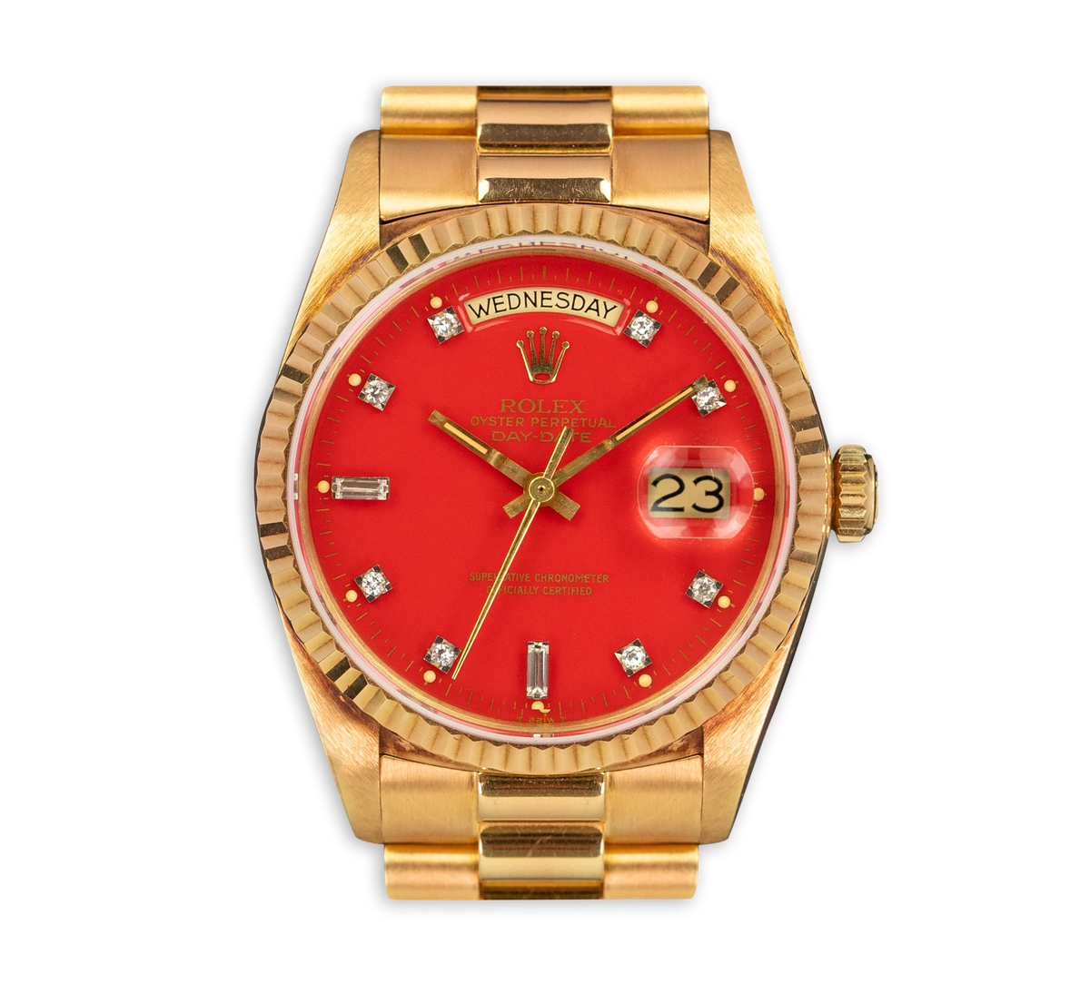 Rolex Day-Date Cherry Red Stella Dial - Timeless.investments